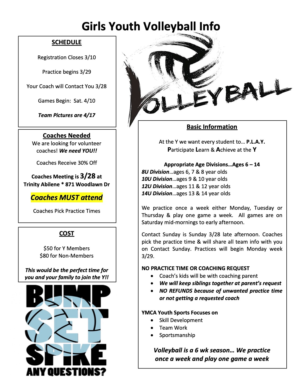 Youth Volleyball | YMCA of Abilene